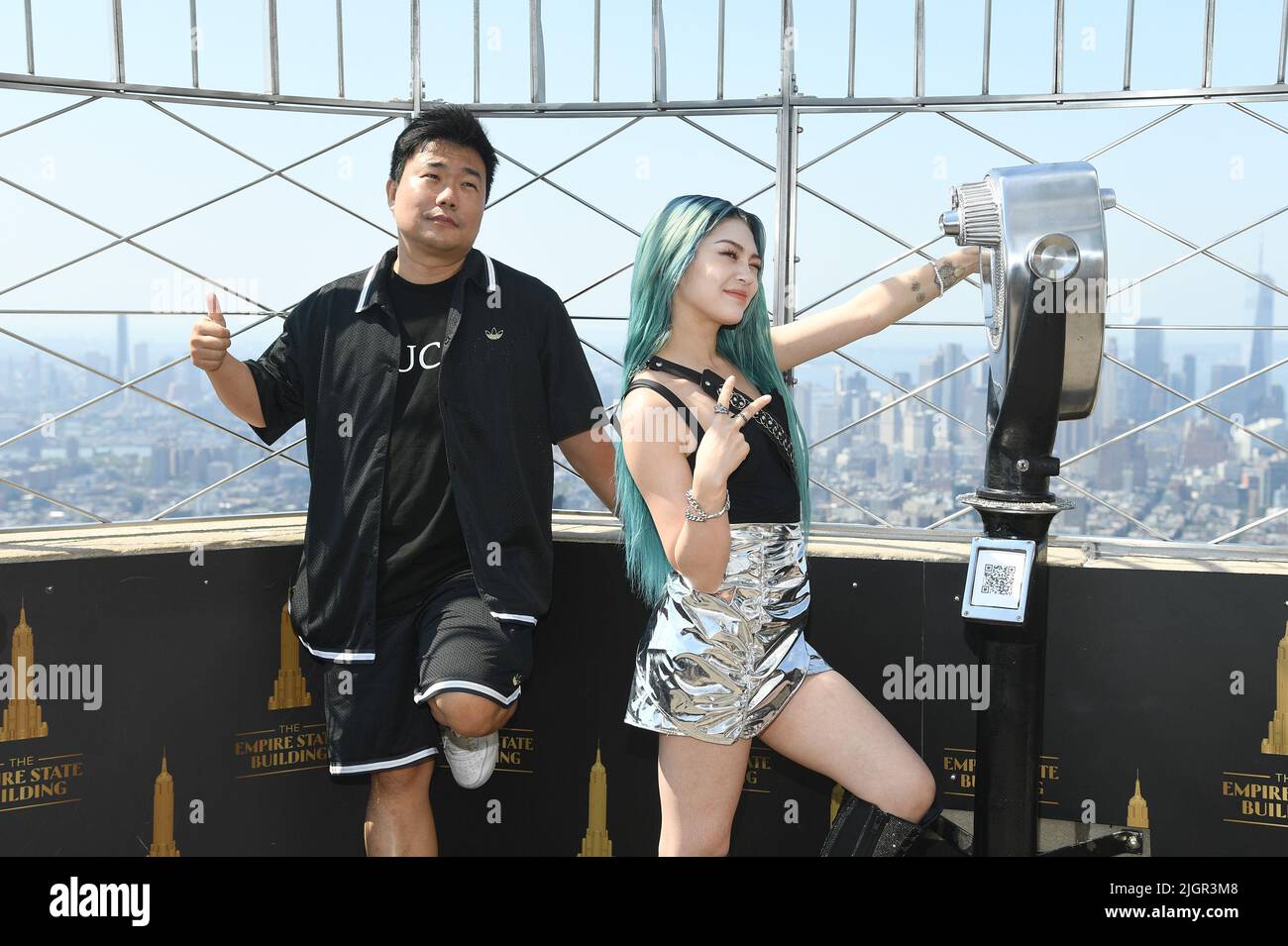 New York, USA. 12th July, 2022. (L-R) Kim Jun-hong, founder of Zanybros ...