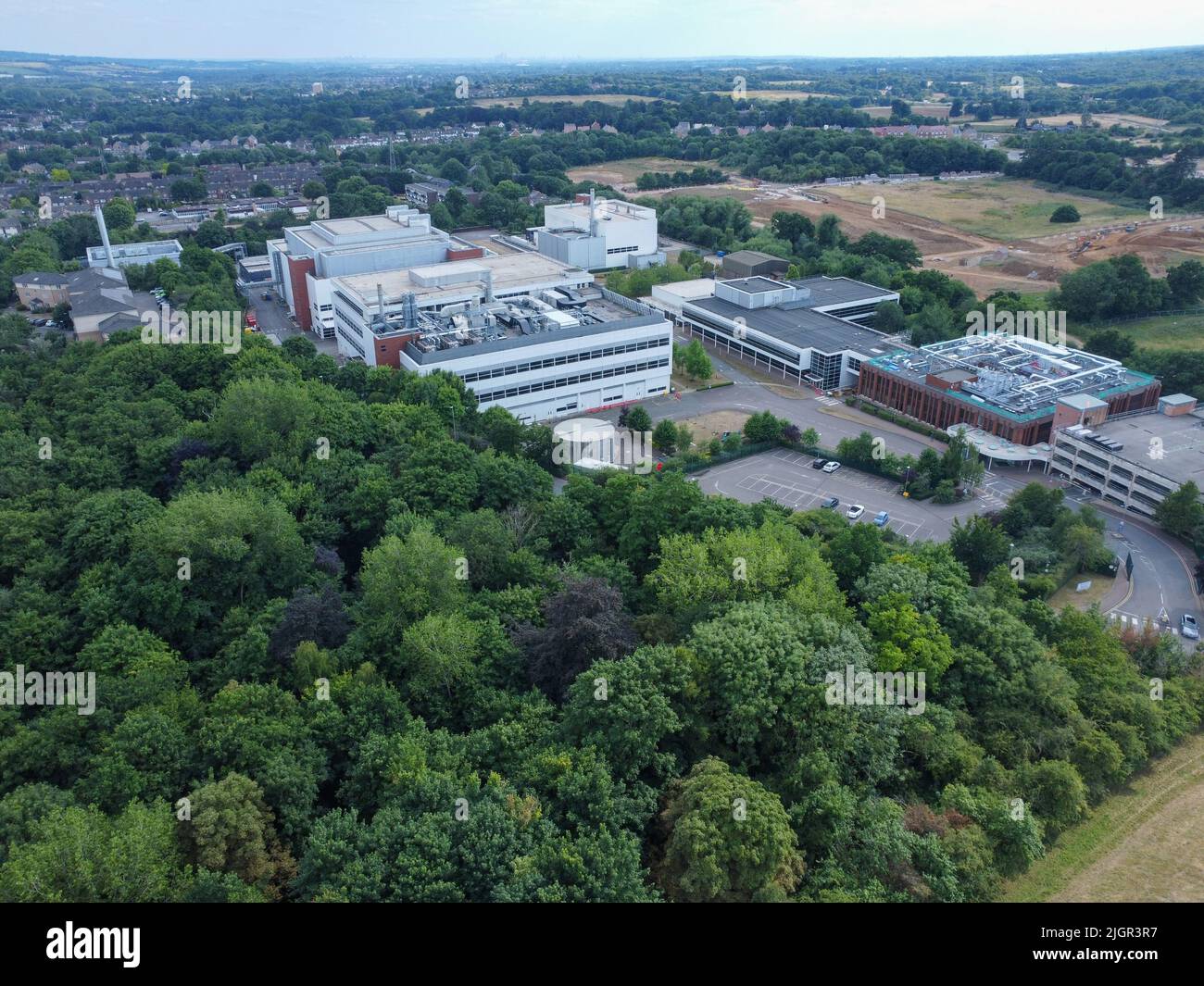 Aerial photo of industrial estate in Hoddesdon UK Stock Photo - Alamy