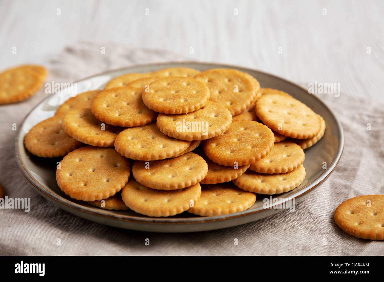 Salty round crackers on hi-res stock photography and images - Alamy
