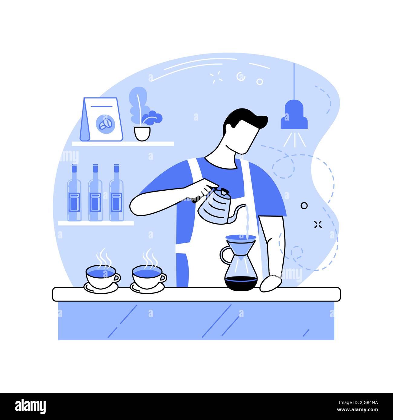 Pour-over coffee isolated cartoon vector illustrations Stock Vector ...