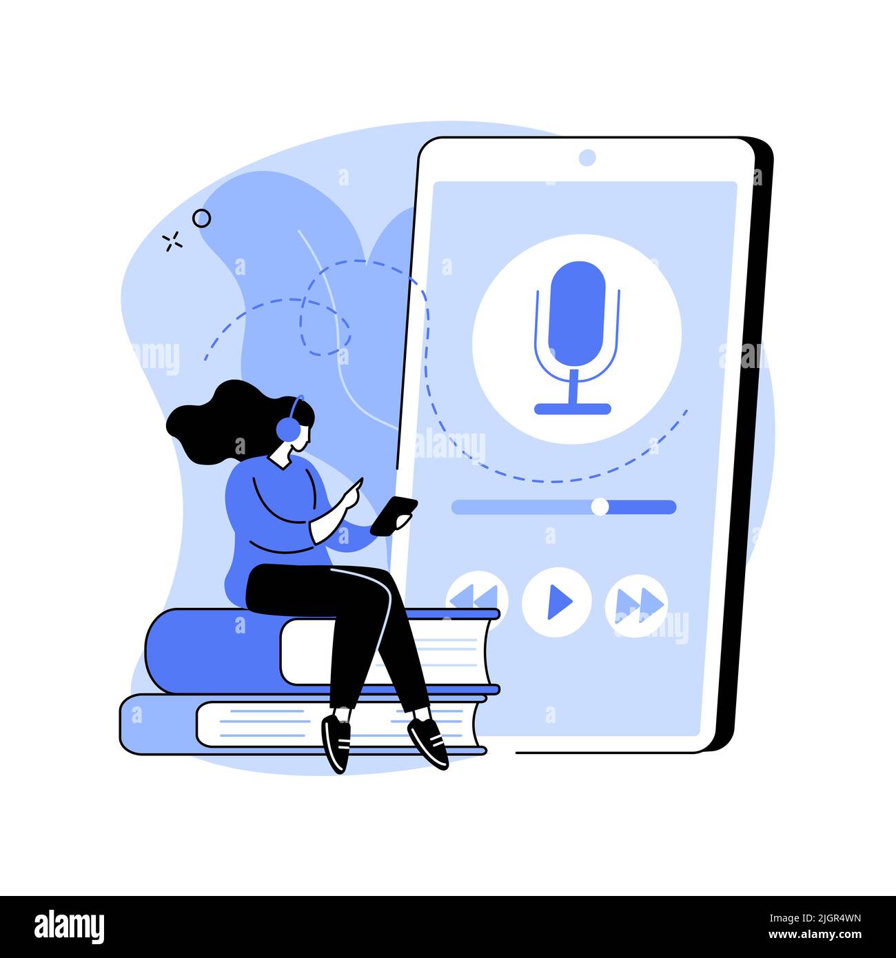Listen to podcasts abstract concept vector illustration Stock Vector ...