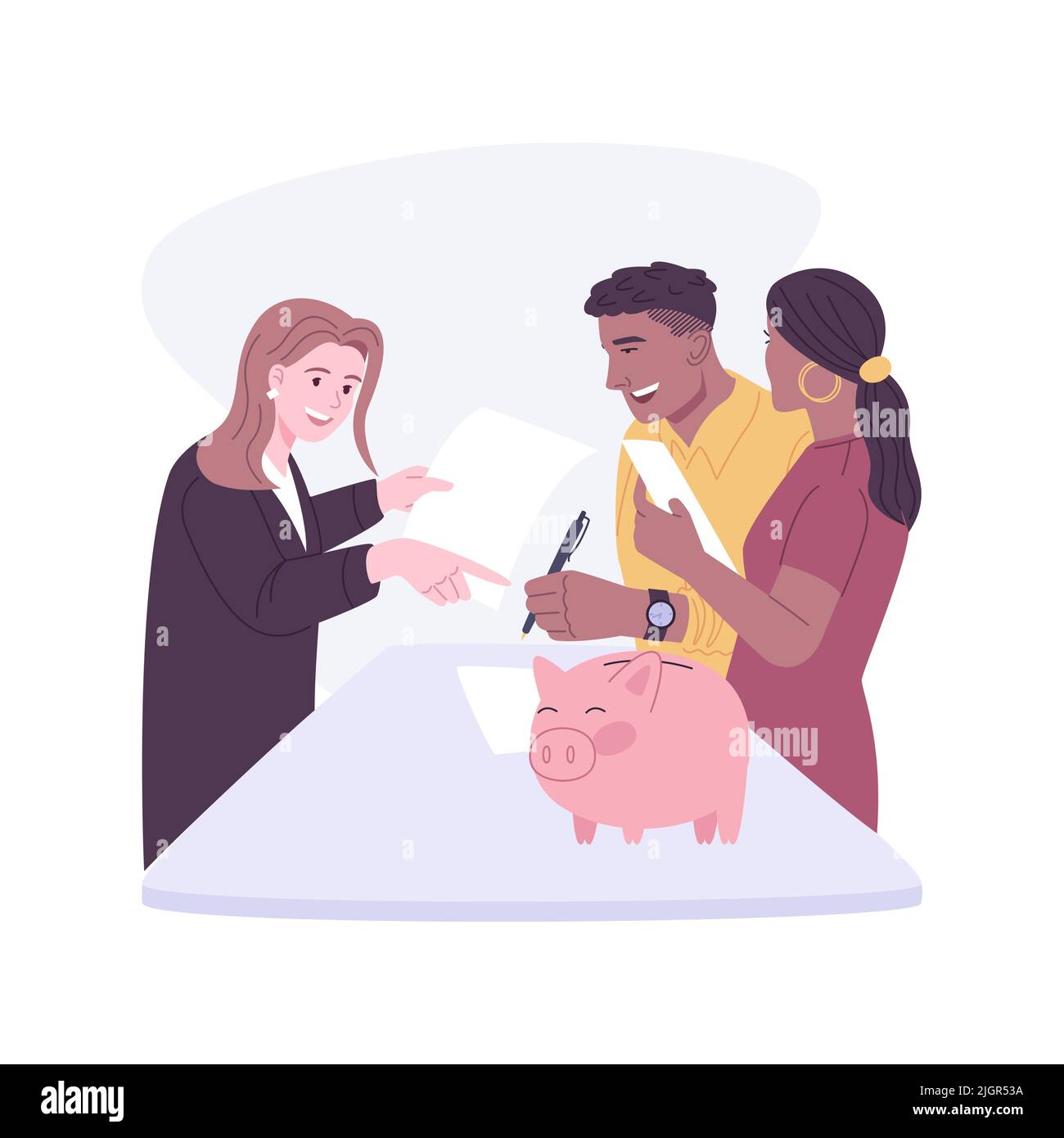 Open saving account isolated cartoon vector illustrations Stock Vector ...