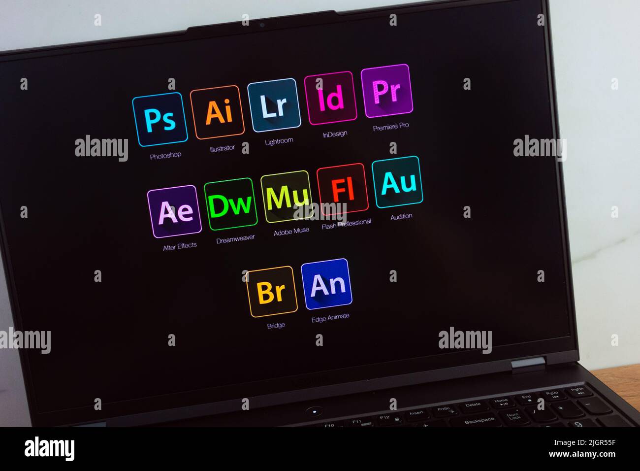 KONSKIE, POLAND - July 11, 2022: Adobe Systems logo displayed on laptop ...