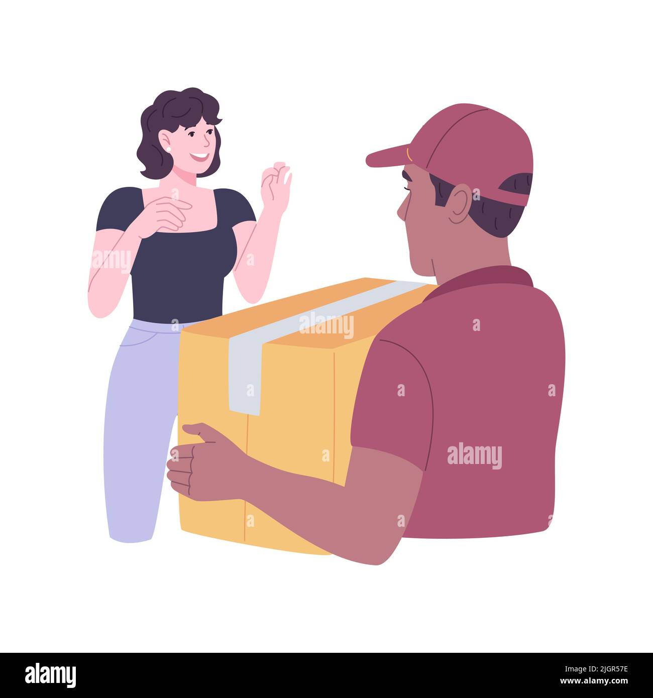 Goods delivery service isolated cartoon vector illustrations Stock ...