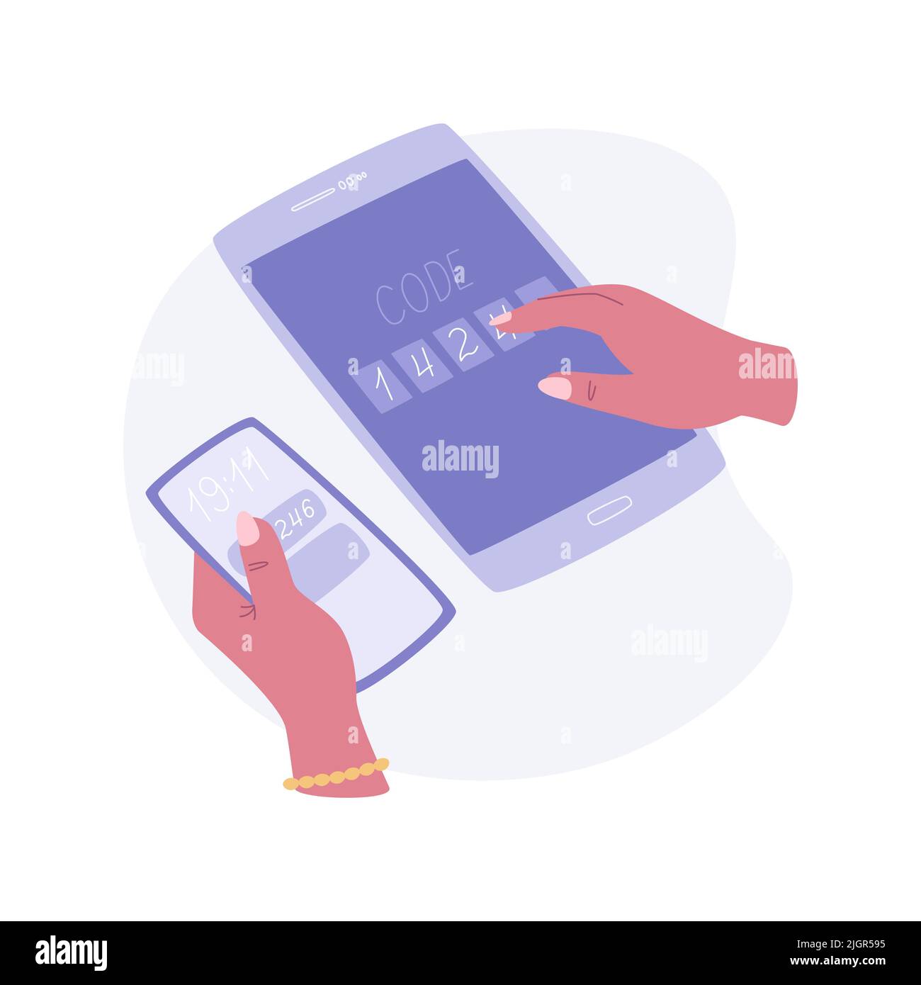 Two-factor authentication verification isolated cartoon vector ...