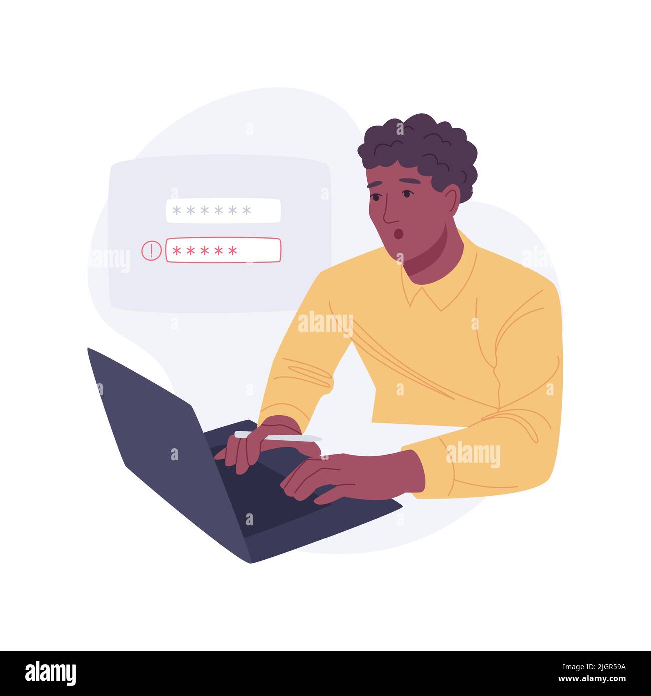 Wrong password isolated cartoon vector illustrations Stock Vector Image ...