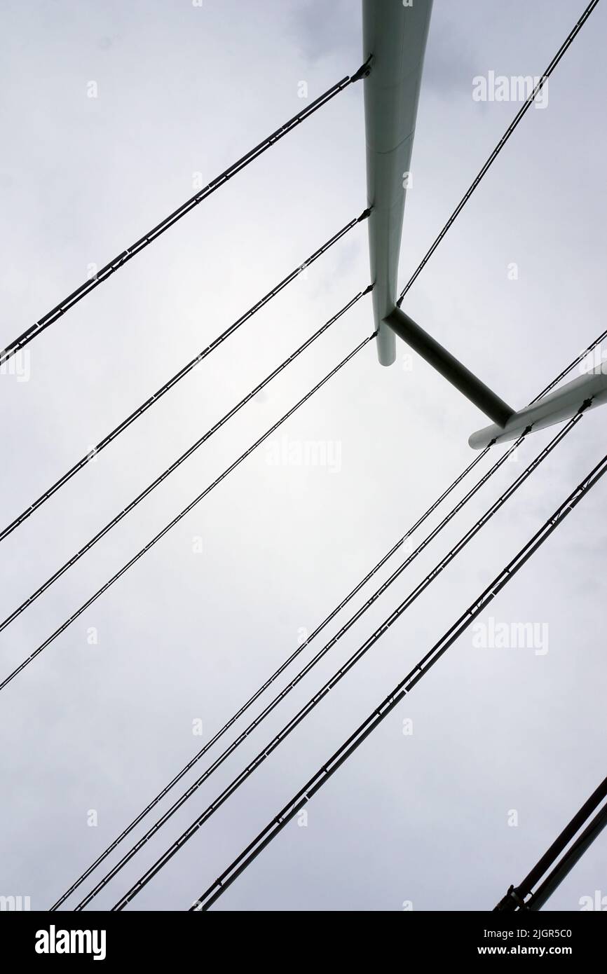 Modern cable-stayed bridge - view from below Stock Photo - Alamy