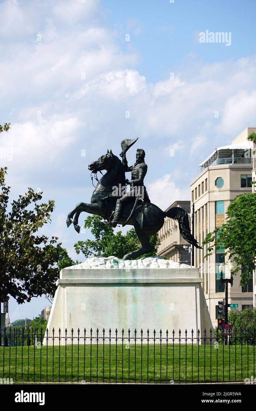 Equestrian statue of Andrew Jackson (by Clark Mills), Lafayette Square ...