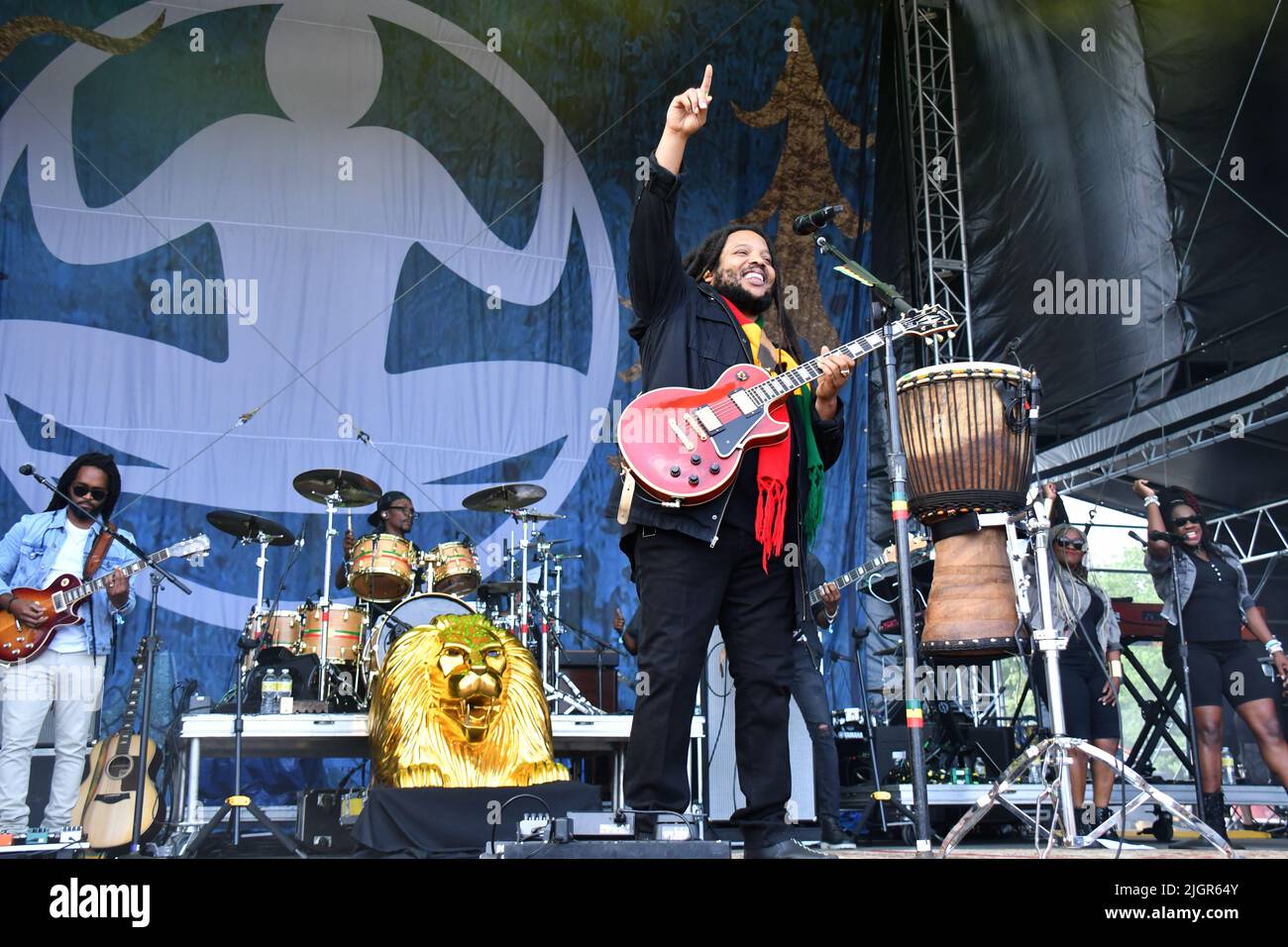 Singer, songwriter and musician Stephen Marley is shown performing on ...
