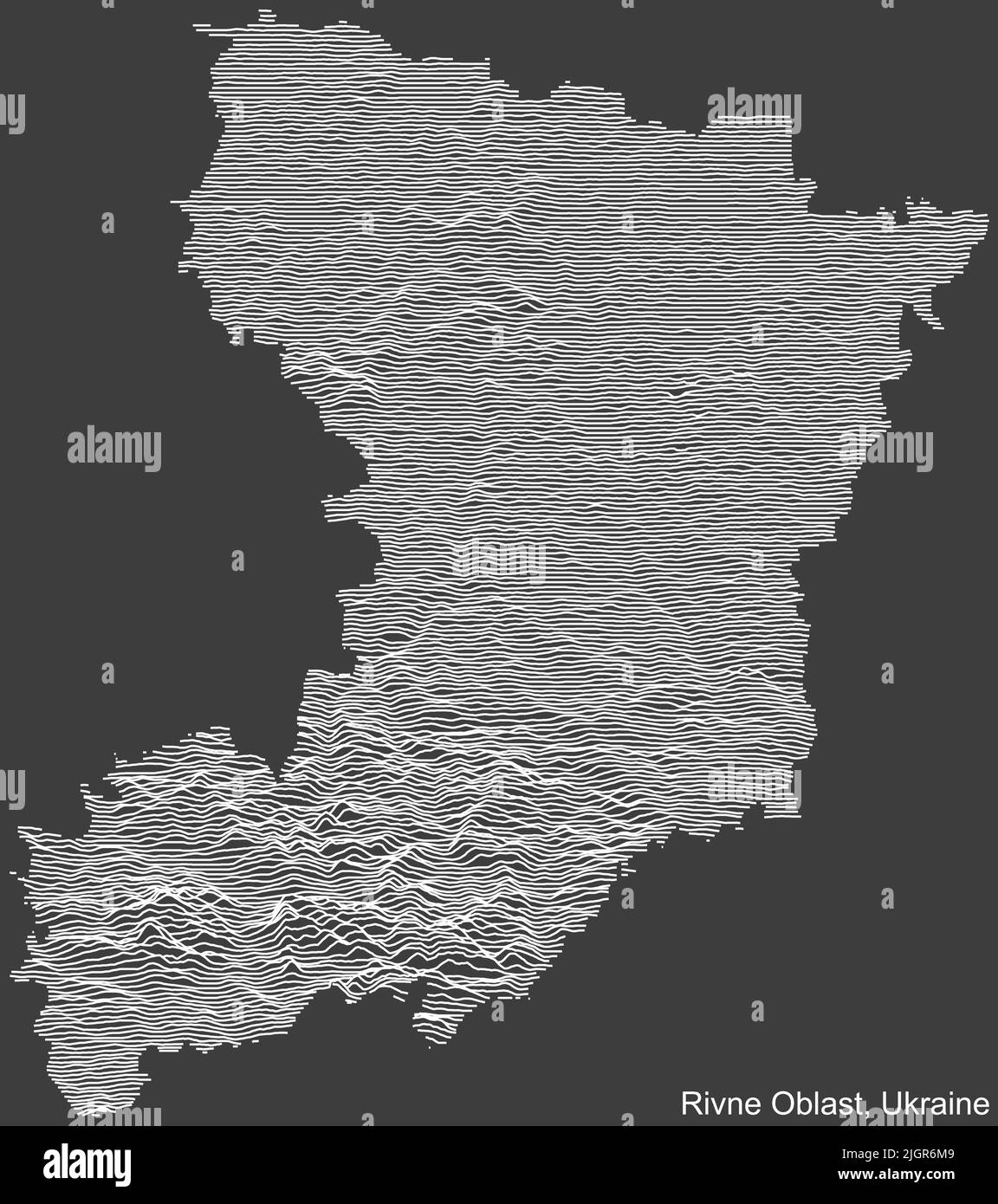 Topographic relief map of the RIVNE OBLAST, UKRAINE Stock Vector Image ...