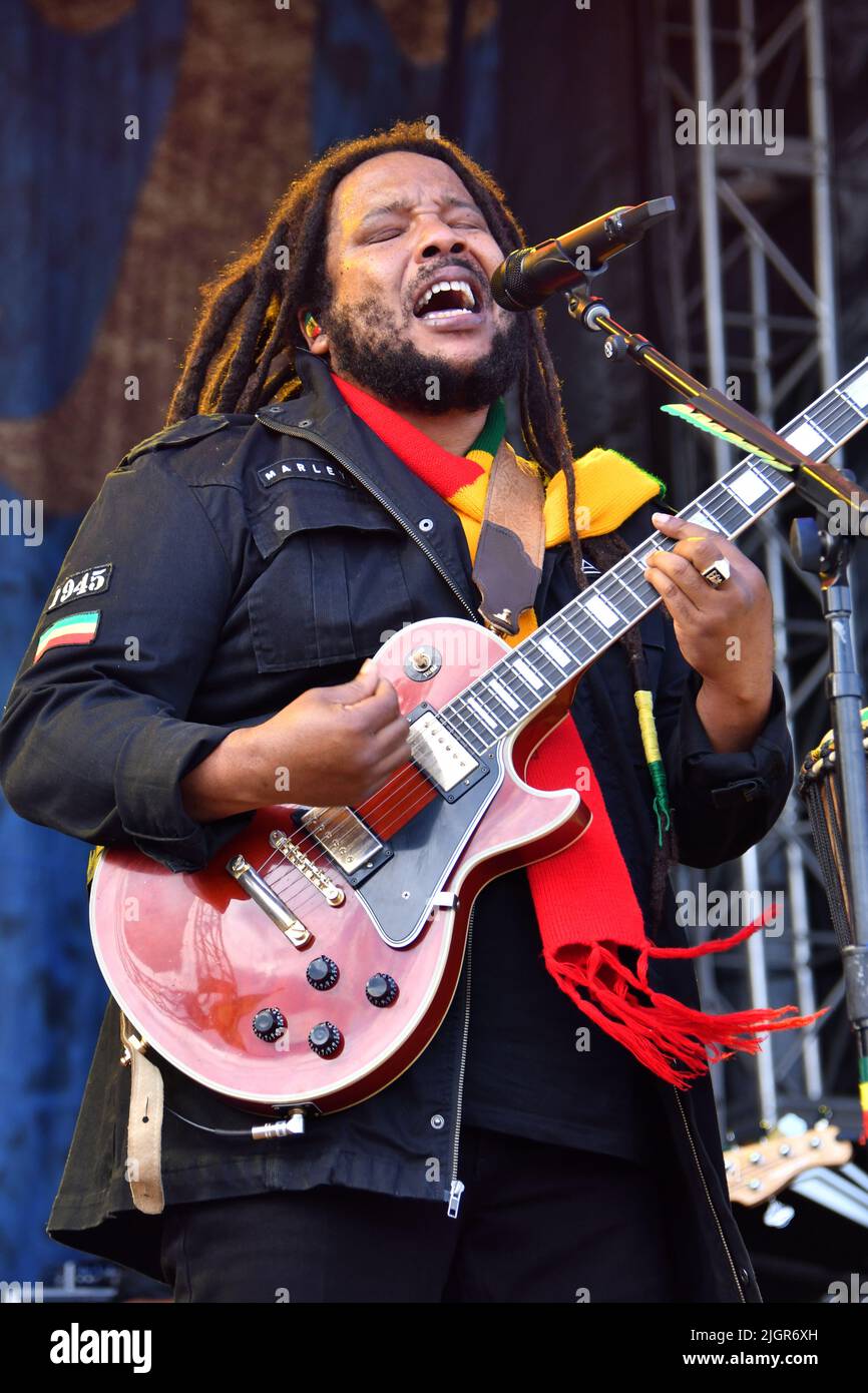 Singer, songwriter and musician Stephen Marley is shown performing on ...