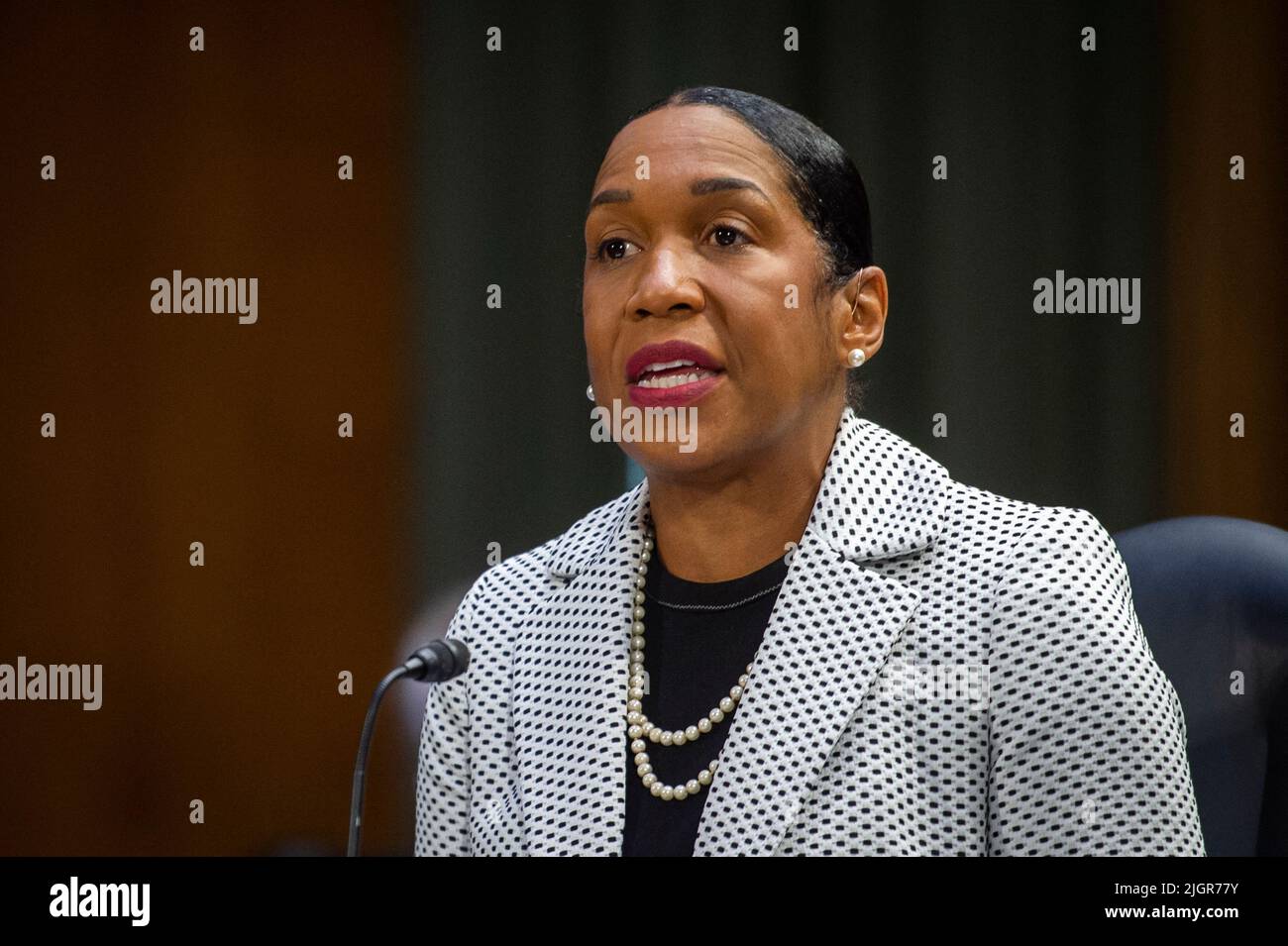 Illinois Lieutenant Governor Juliana Stratton appears before a Senate ...
