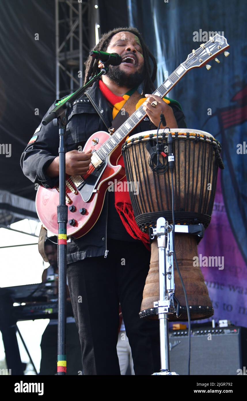 Singer, songwriter and musician Stephen Marley is shown performing on ...