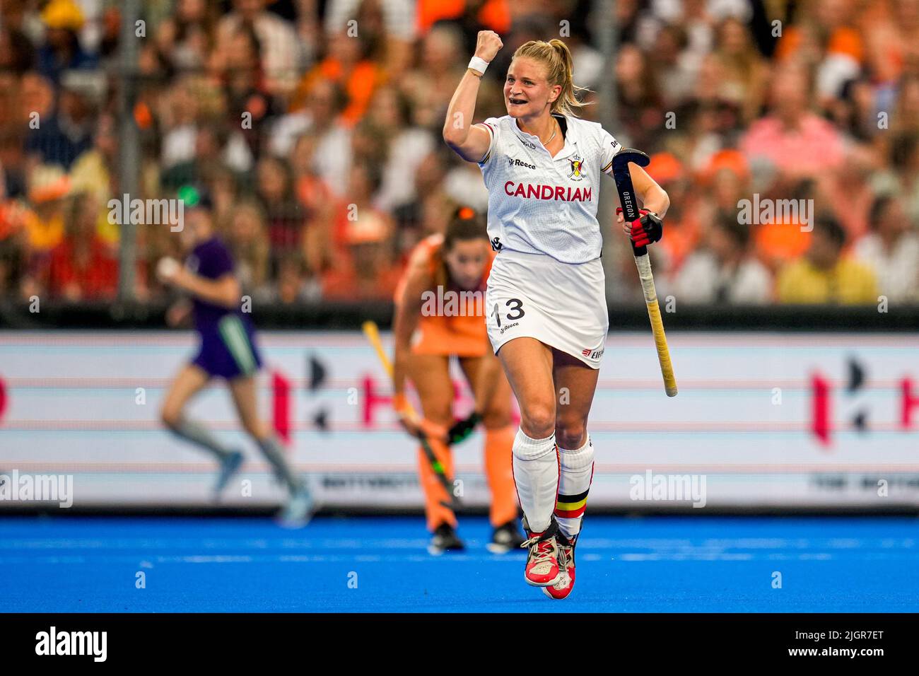 AMSTELVEEN, NETHERLANDS - JULY 12: Alix Gerniers of Belgium celebrating ...