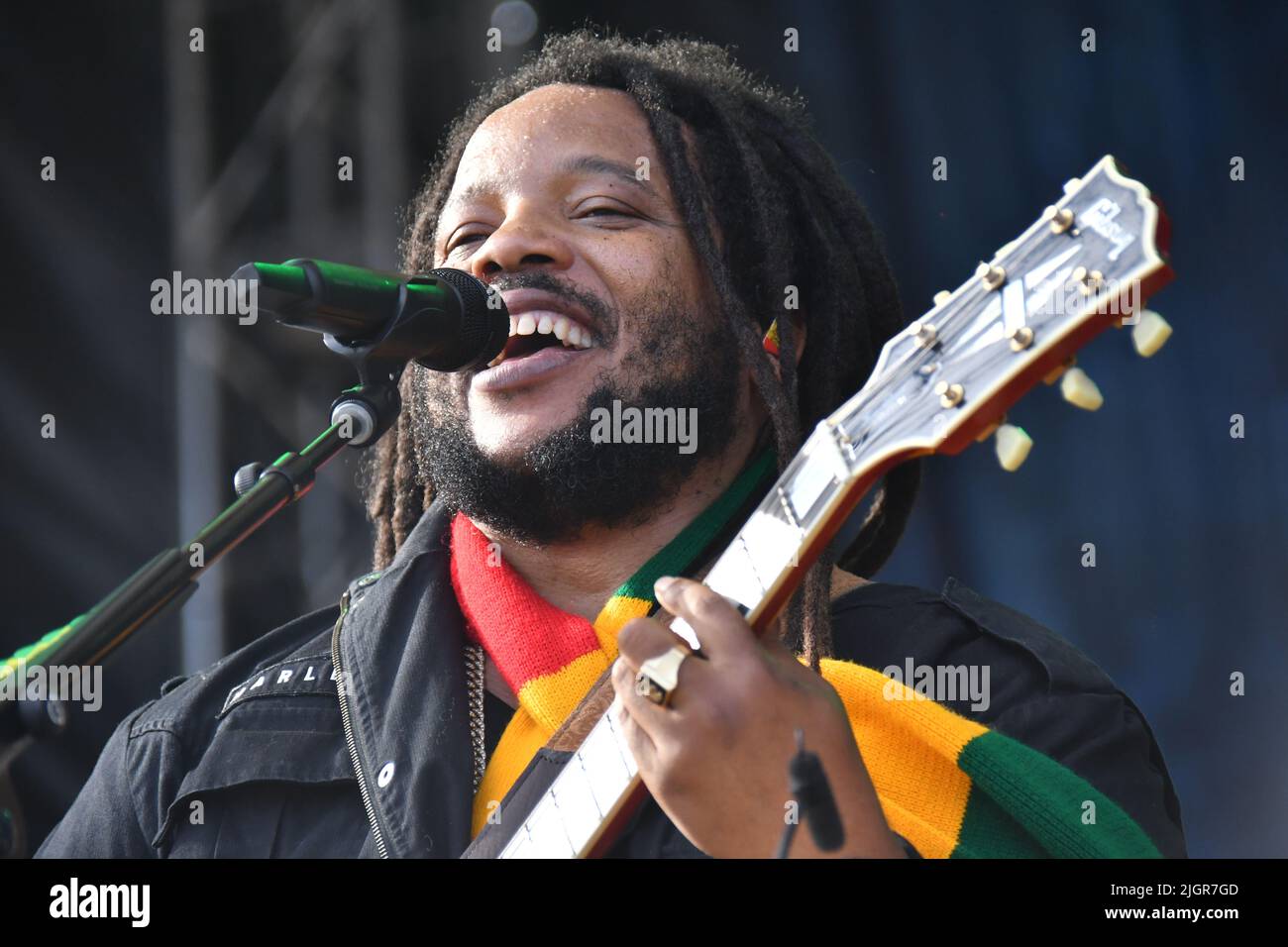 Singer, songwriter and musician Stephen Marley is shown performing on ...