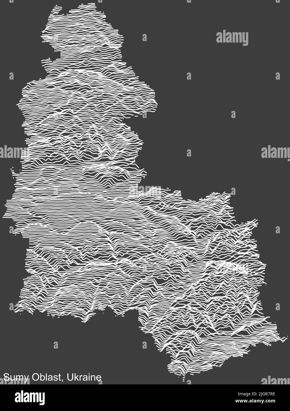 Topographic relief map of the SUMY OBLAST, UKRAINE Stock Vector Image ...