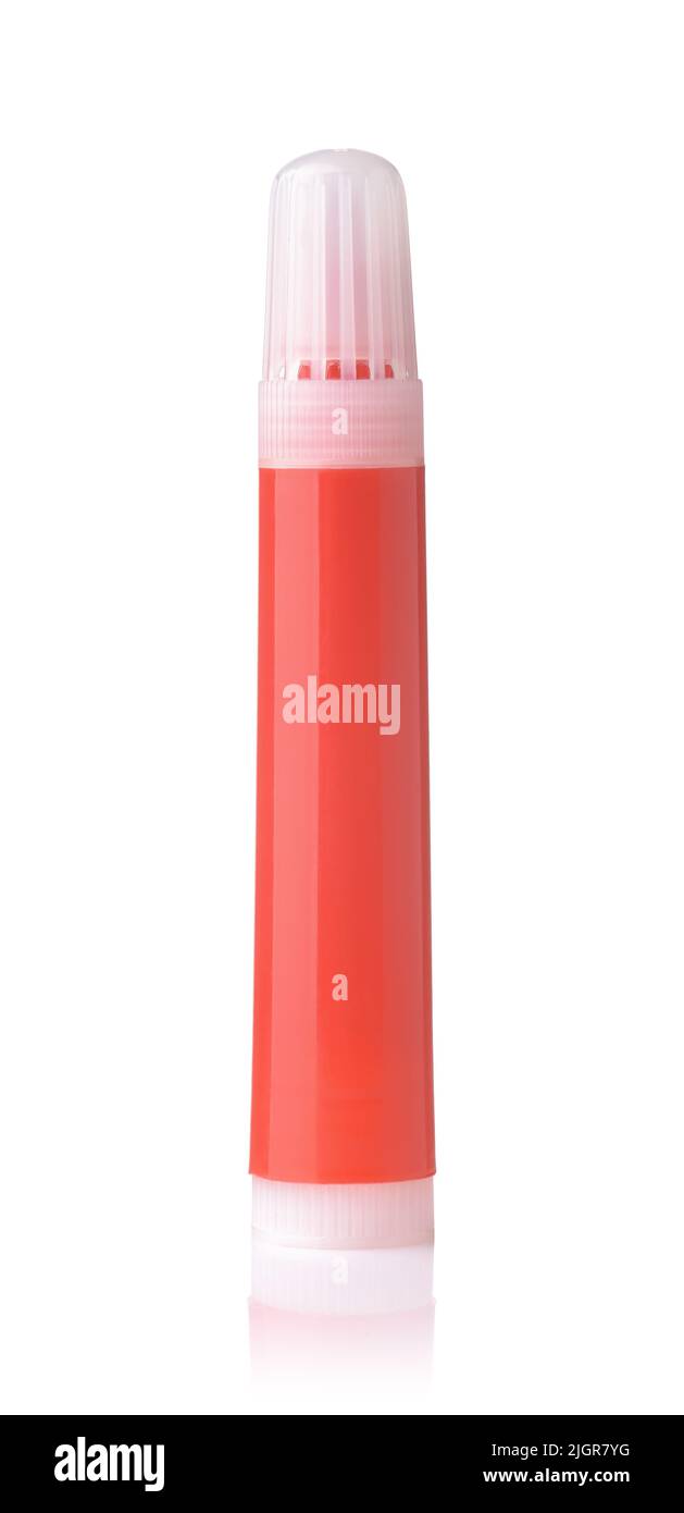 Front view of closed red felt pen marker isolated on white Stock Photo ...