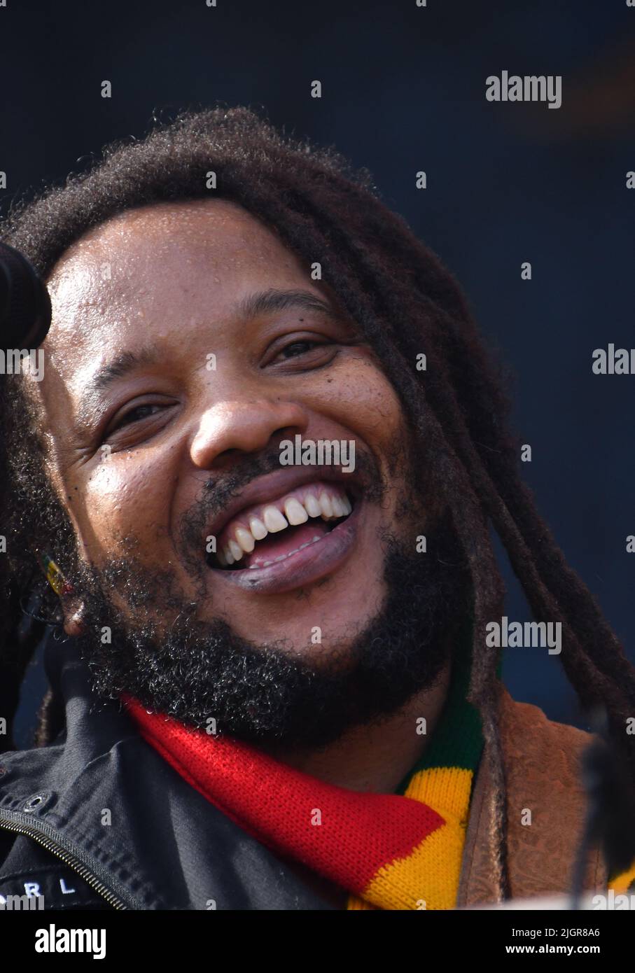 Singer, songwriter and musician Stephen Marley is shown performing on ...