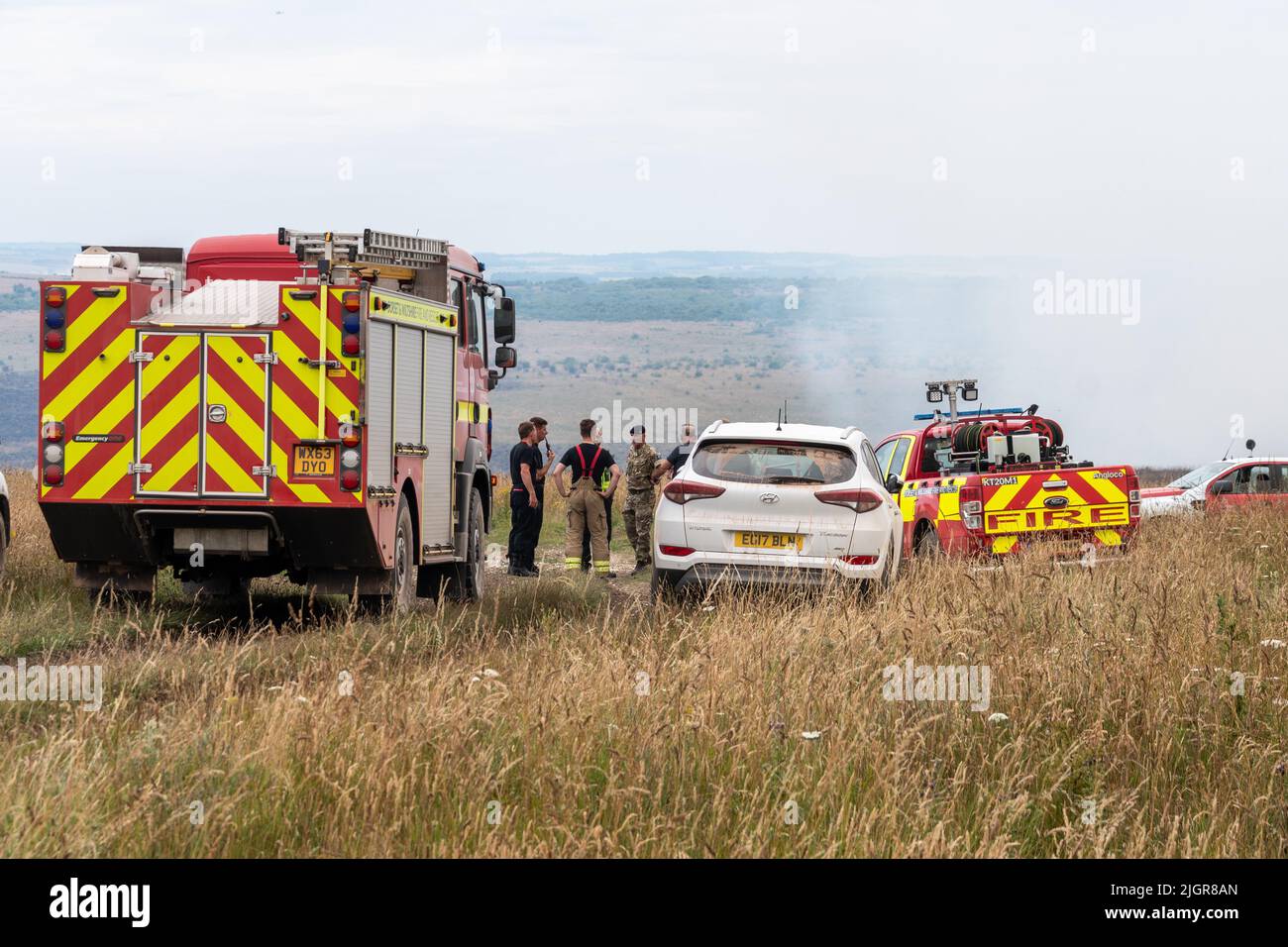 Salisbury Plain, Wiltshire, England, 7th July 2022 Personnel from the ...