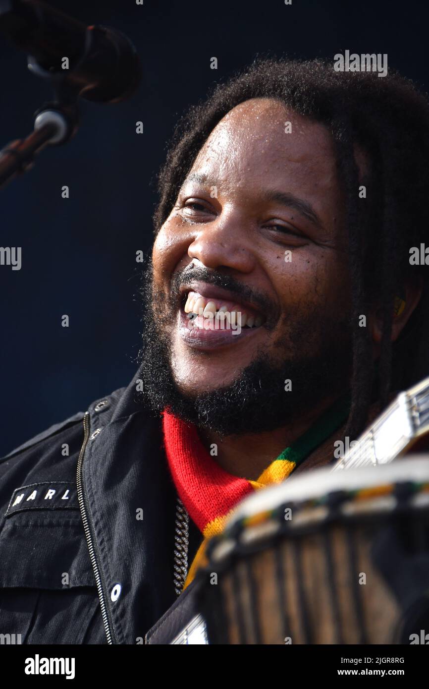Singer, songwriter and musician Stephen Marley is shown performing on ...