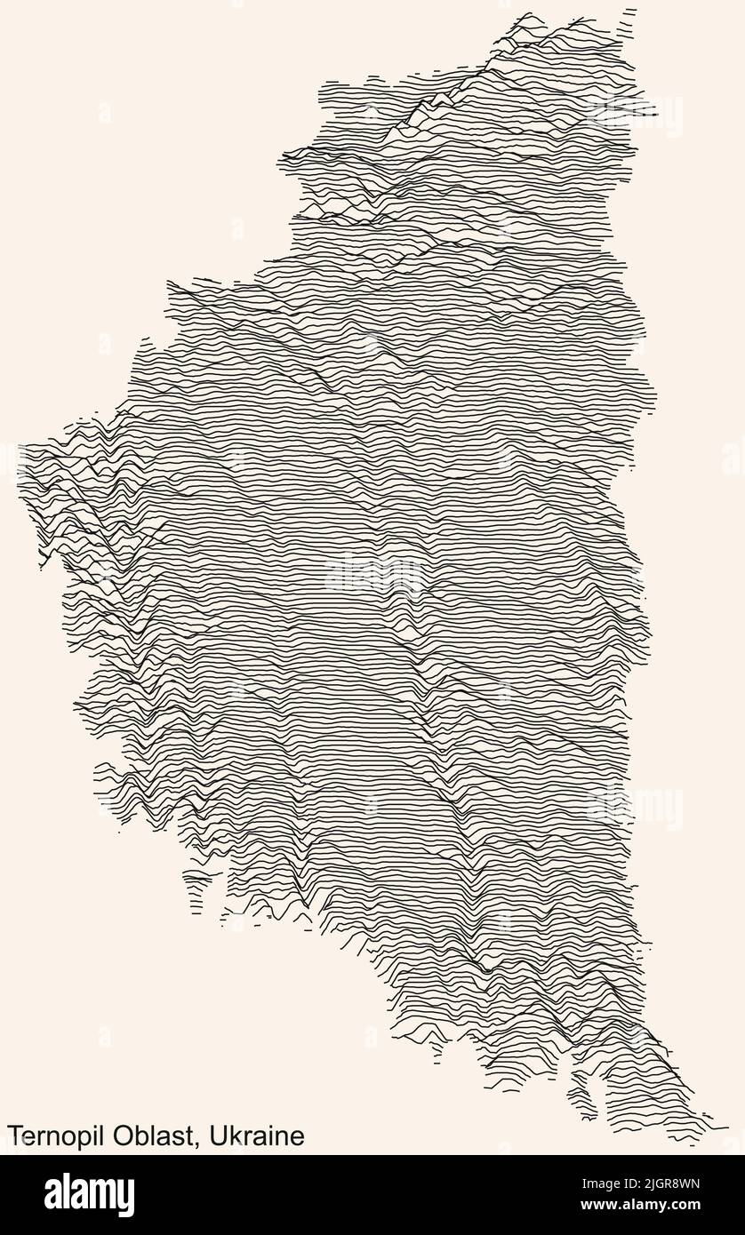 Topographic relief map of the TERNOPIL OBLAST, UKRAINE Stock Vector ...