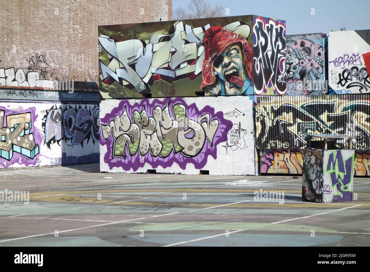 NDSM Amsterdam street scene - a former shipping wharf area in north ...