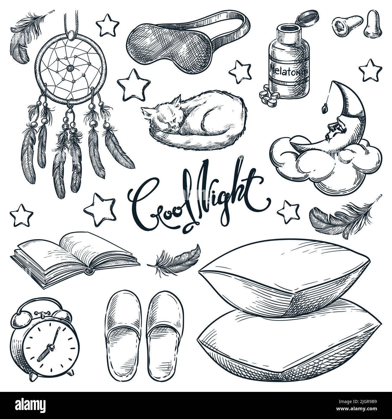 Bedtime moon clock Cut Out Stock Images & Pictures - Alamy