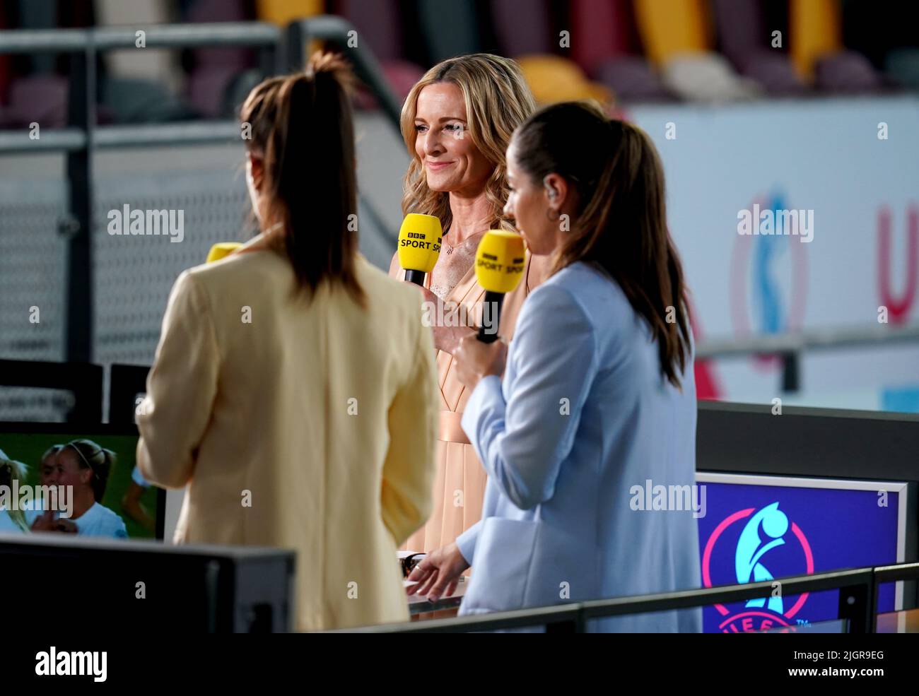 BBC Presenter Gabby Logan during the UEFA Women's Euro 2022 Group B ...