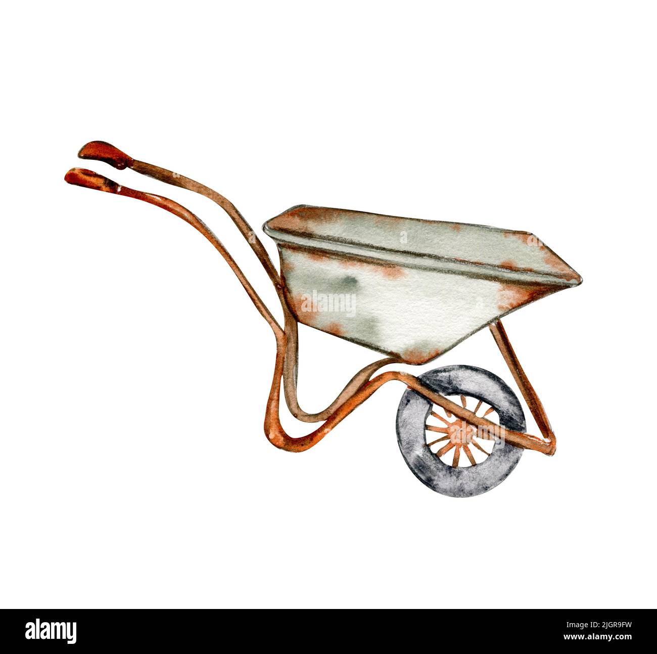 Hand-drawn old rusty cart Stock Photo - Alamy