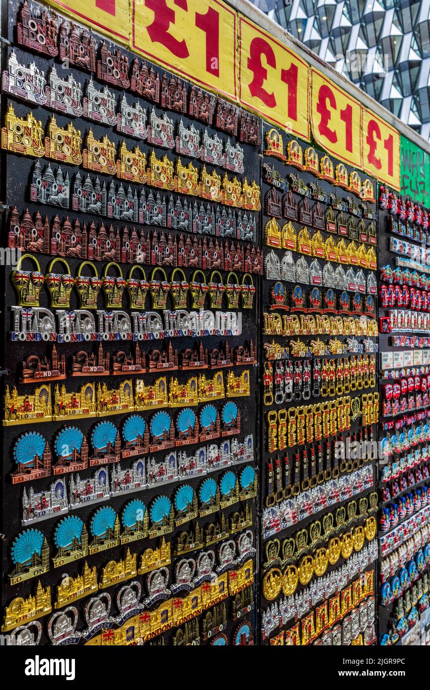 London Souvenir Stall on Oxford Street in Central London. Cheap ...