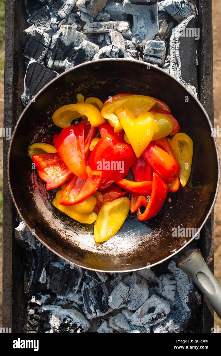 Frying onion pepper carrot hi-res stock photography and images - Alamy