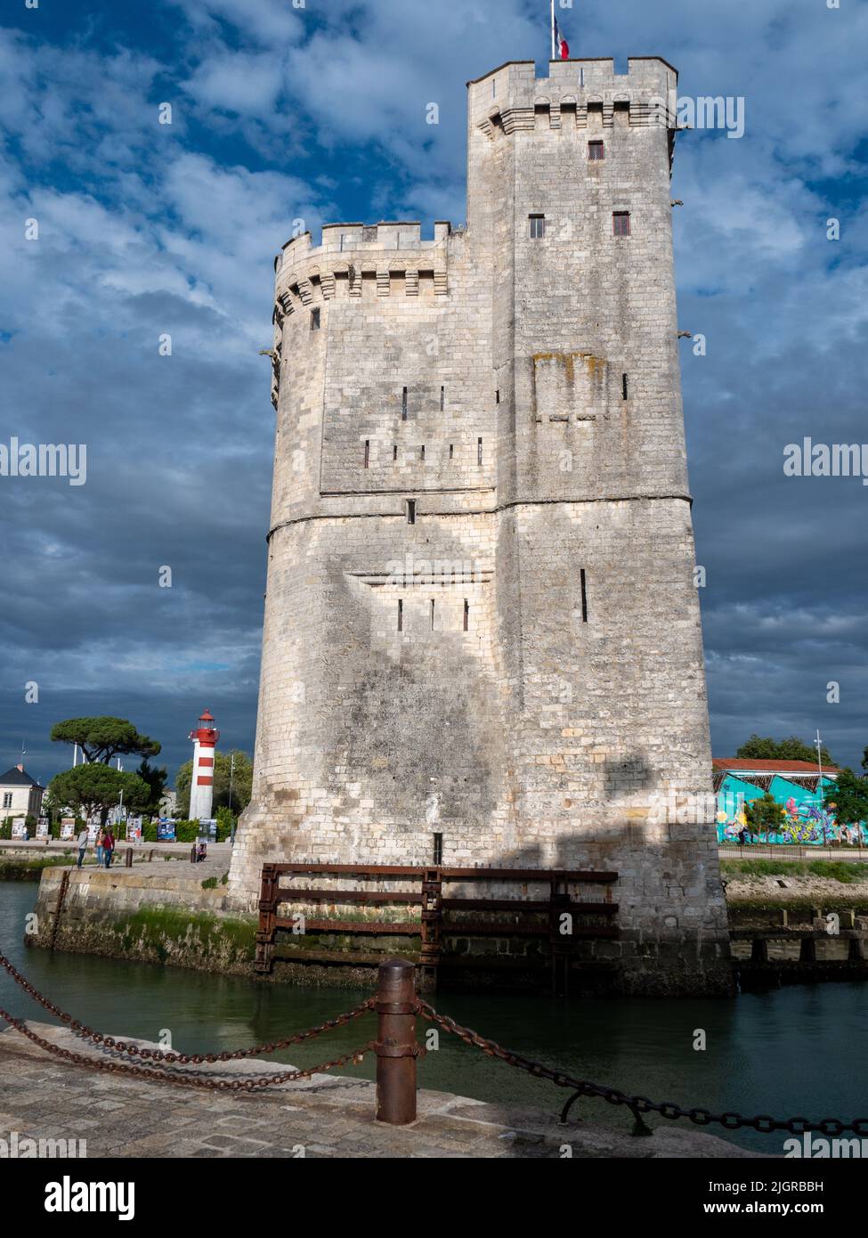 La rochelle, France, July 2022. St. Nicolas Tower one of the two towers ...