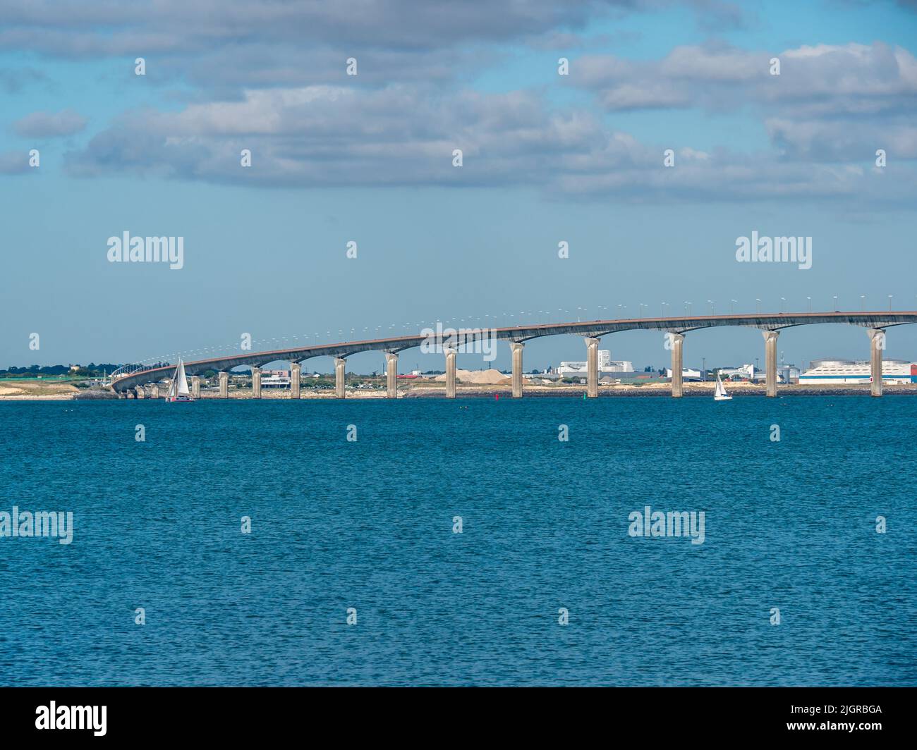 Isle de re, la rochelle, france. road bridge from the mainland to île ...