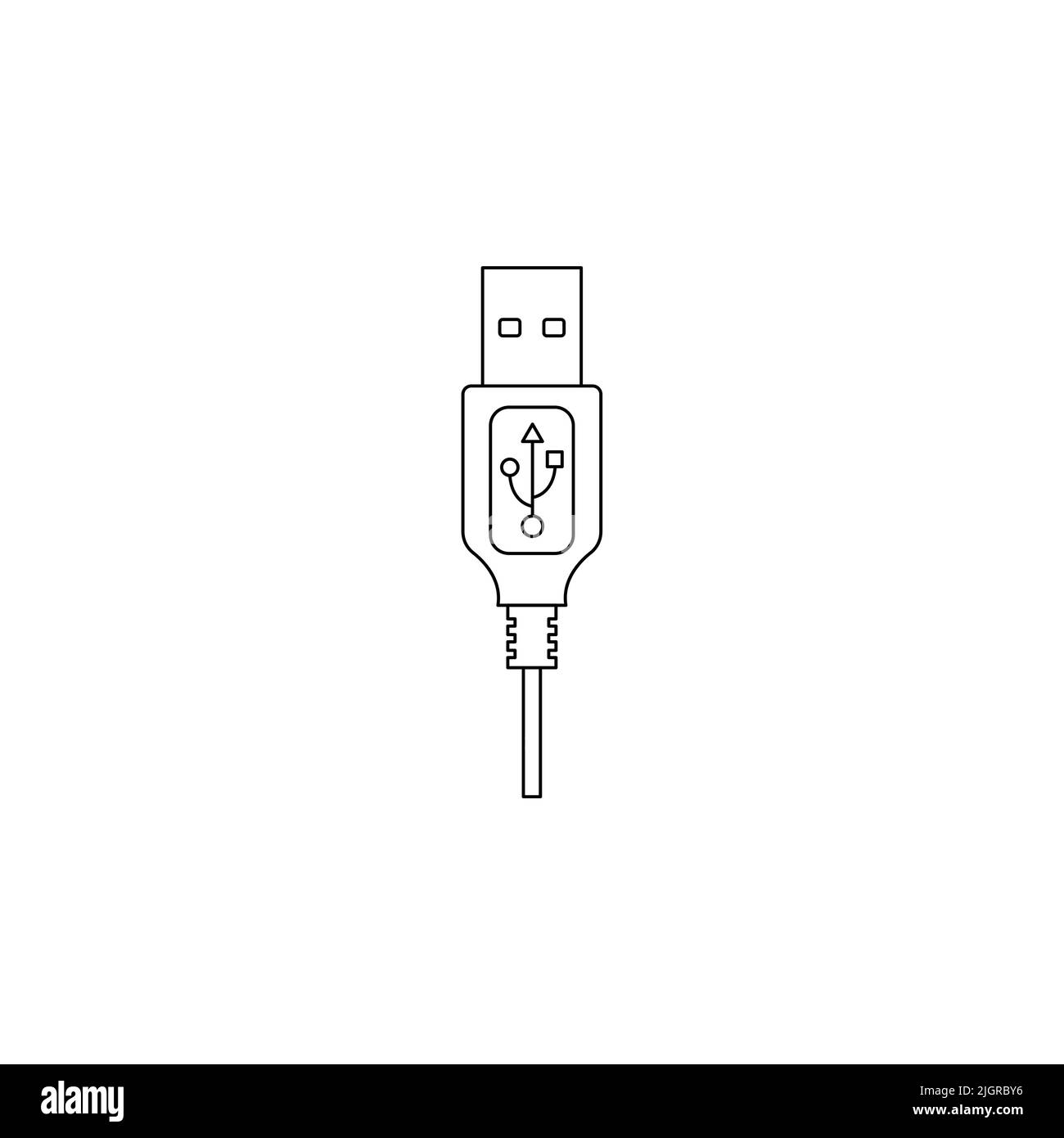 Usb line icon. Vector symbol in trendy flat style on white background ...