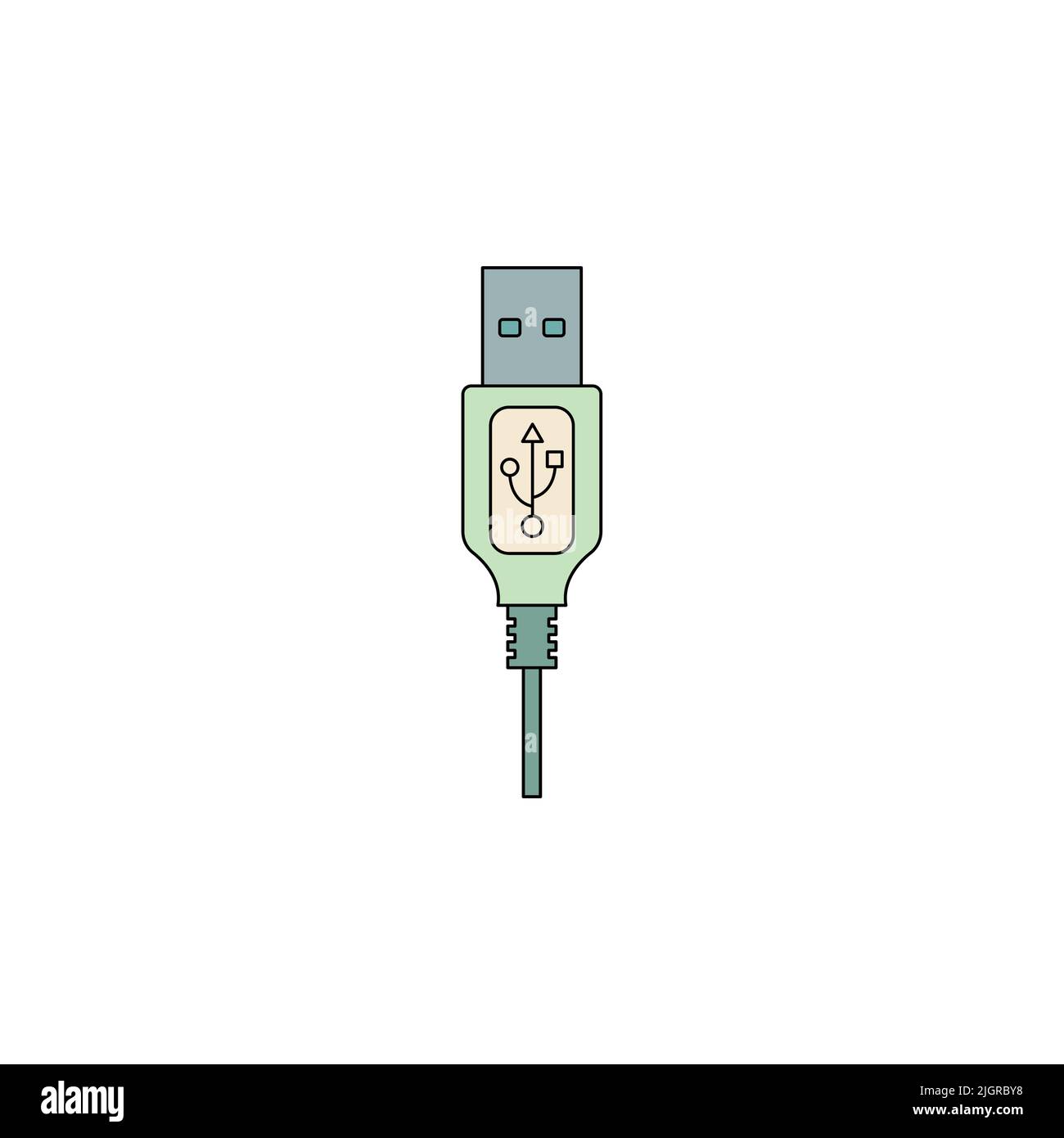 Usb line icon. Vector symbol in trendy flat style on white background ...