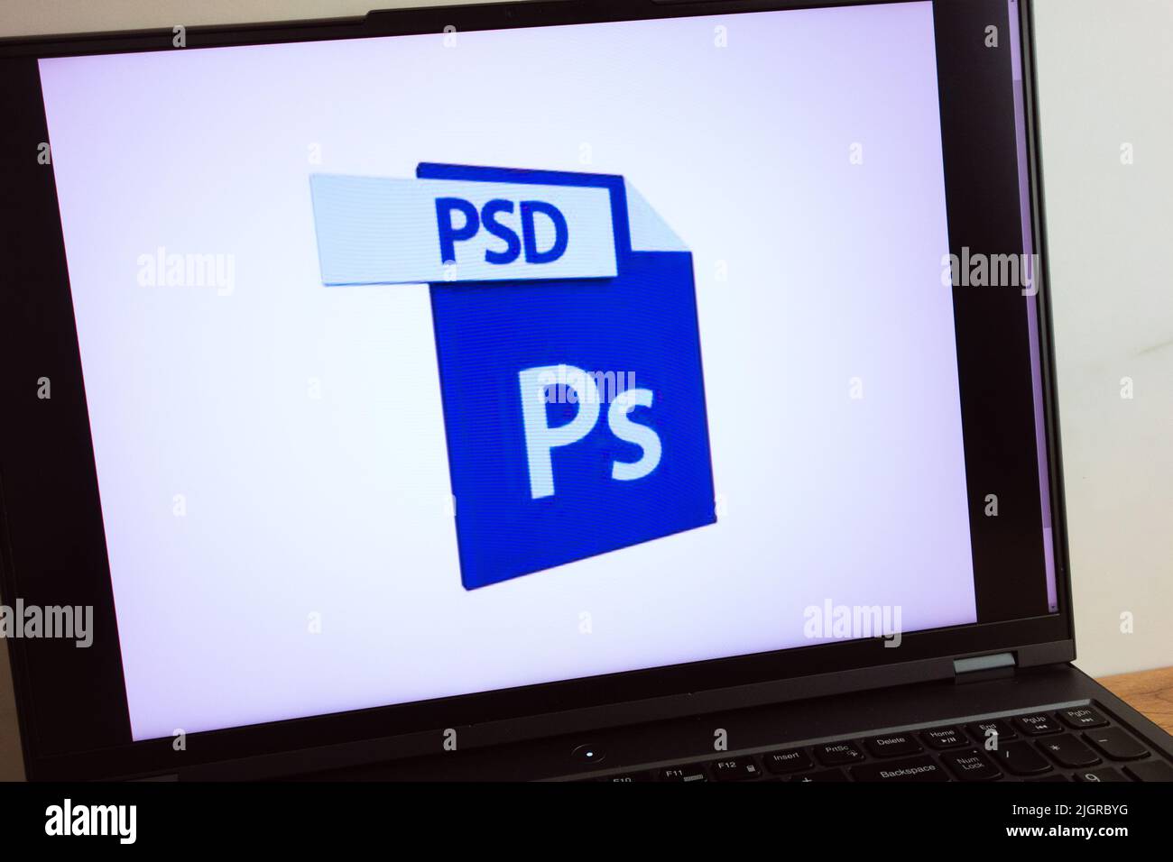 KONSKIE, POLAND - July 11, 2022: PSD Adobe Photoshop file logo ...