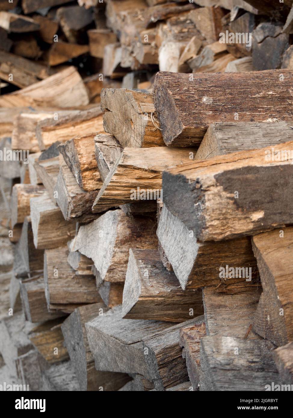 A pile of chopped woods ready for fire Stock Photo - Alamy