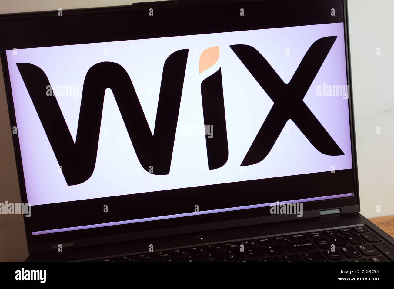 KONSKIE, POLAND - July 11, 2022: WIX software company logo displayed on ...