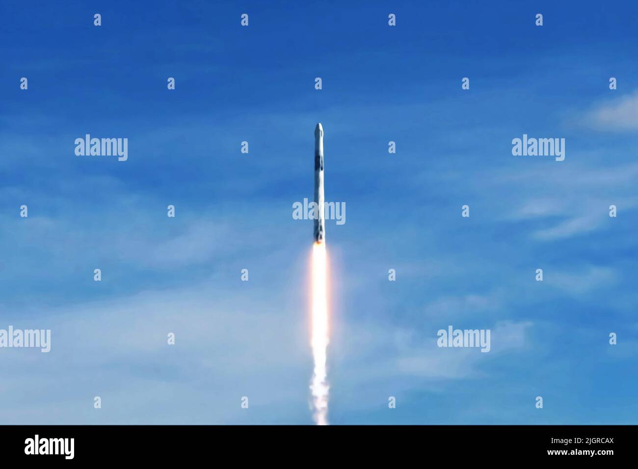 Rocket launch into space. Elements of this image furnished by NASA ...