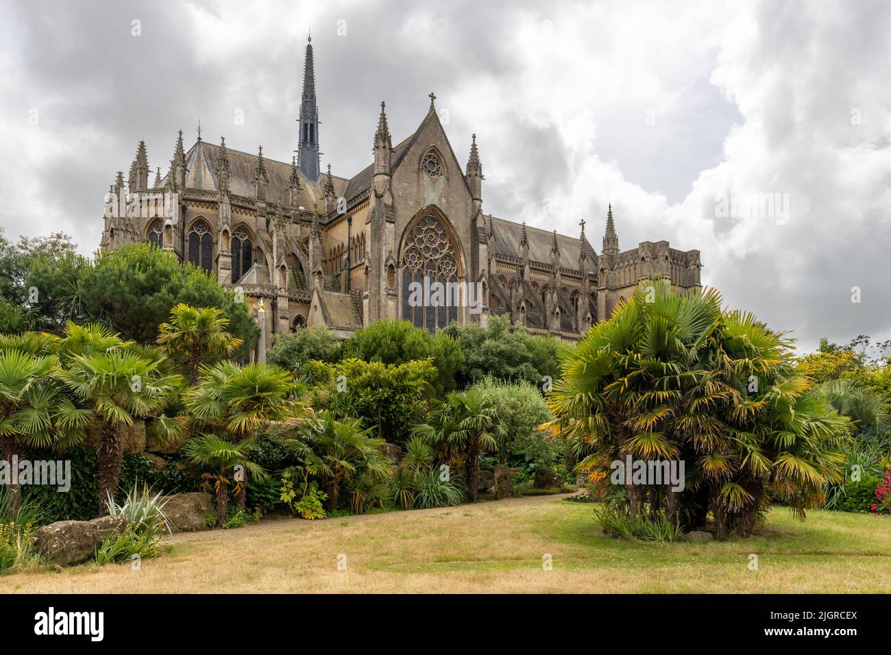 View of Arundel Cathedral from the Castle Gardens Stock Photo - Alamy