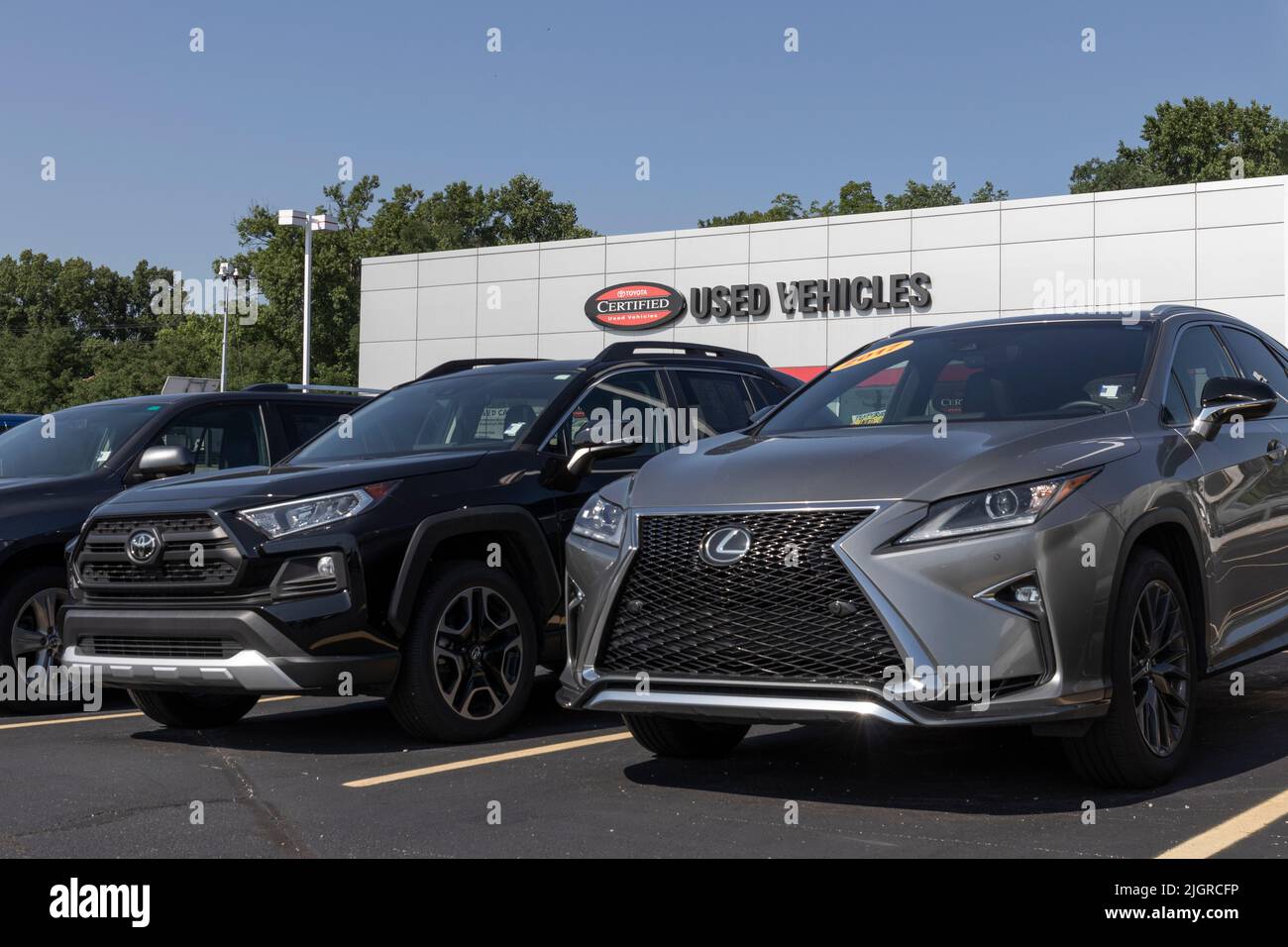 Cincinnati - Circa July 2022: Used car display at a Toyota dealership ...
