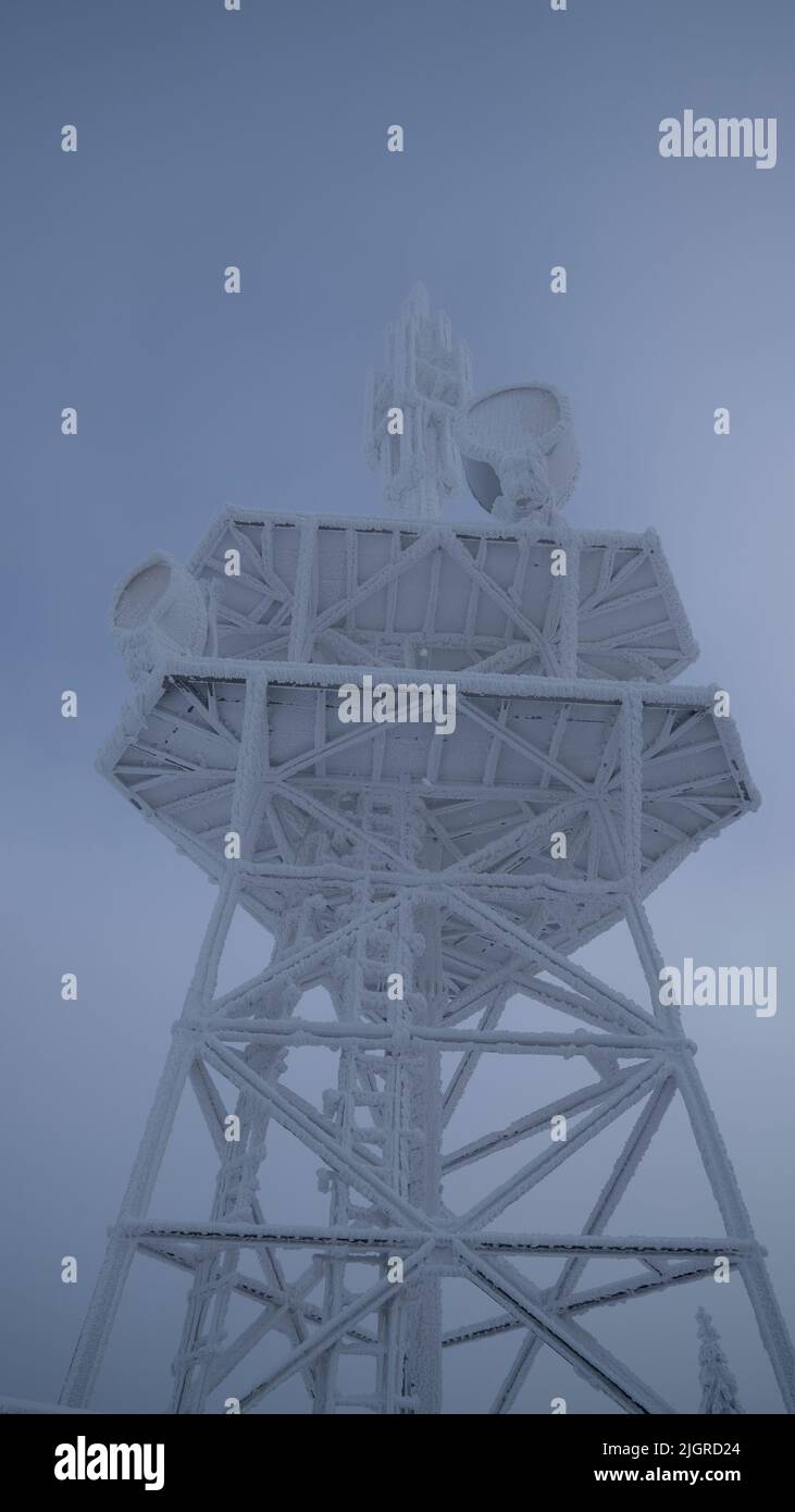 A telco tower with a sky background Stock Photo - Alamy