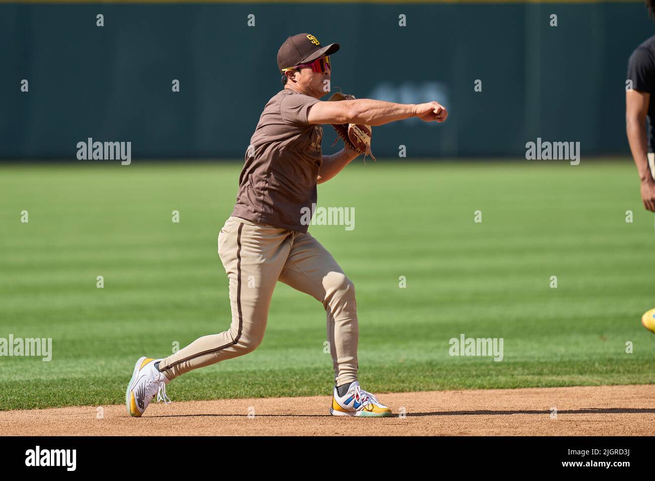 July 11 2022: San Diego infielder Ha Seong Kim (7) during pre game with ...