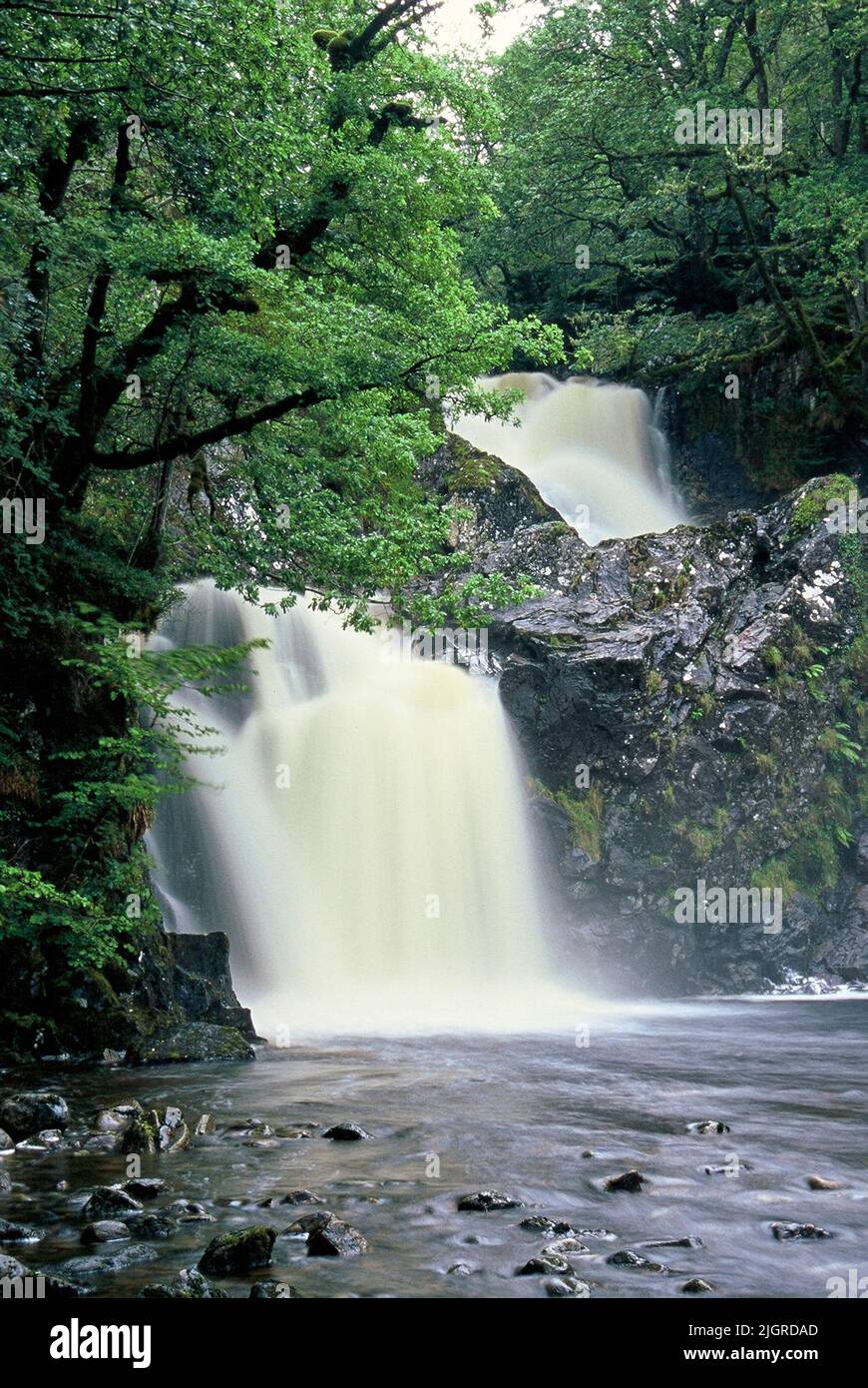 A breathtaking view of Eas Chia-aig waterfall in Scotland Stock Photo ...