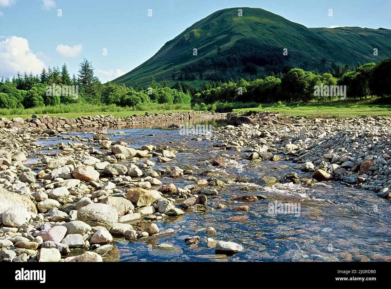 A beautiful view of Dob Gill stream at Thirlmere reservoir in England ...
