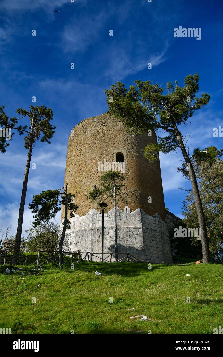 A tower of a medieval castle in the old city of Caserta Stock Photo - Alamy