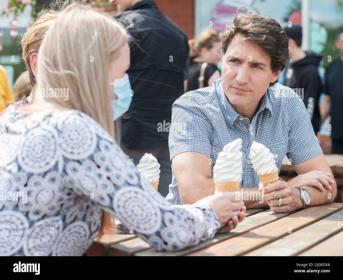 Magog, Que., Canada, July 12, 2022. Prime Minister Justin Trudeau ...