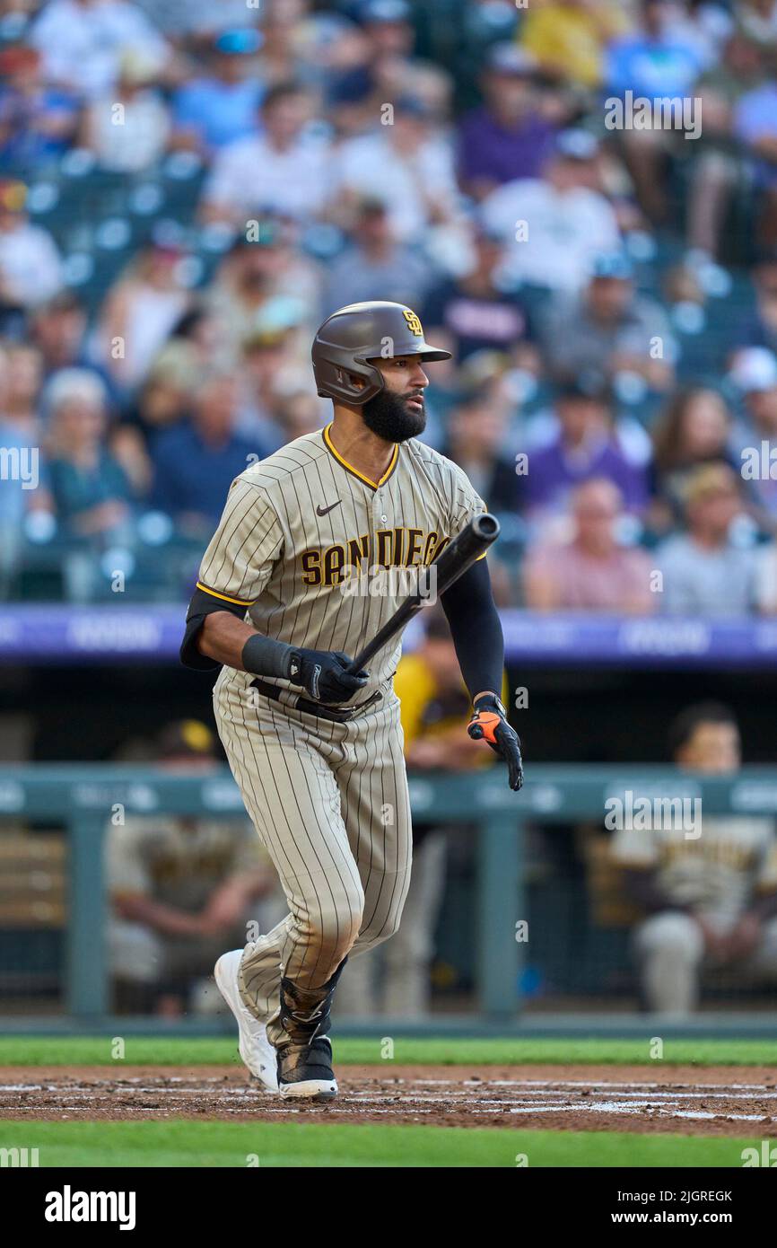 Denver CO, USA. 11th July, 2022. San Diego right fielder Nomar Mazara ...