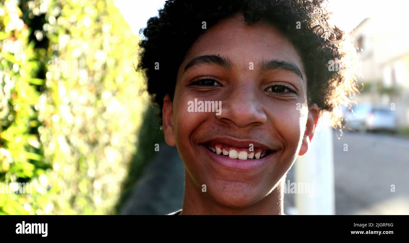 Child boy smiling to camera portrait, mixed race kid, ethnically ...