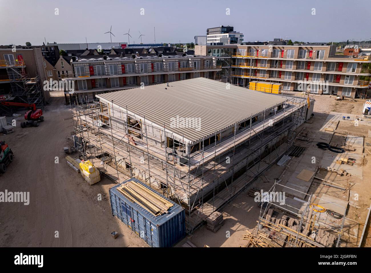 Panorama new modern development area construction site background hi ...